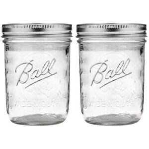 ball wide mouth pint mason jars with lids & bands | 16-oz | 2-pack