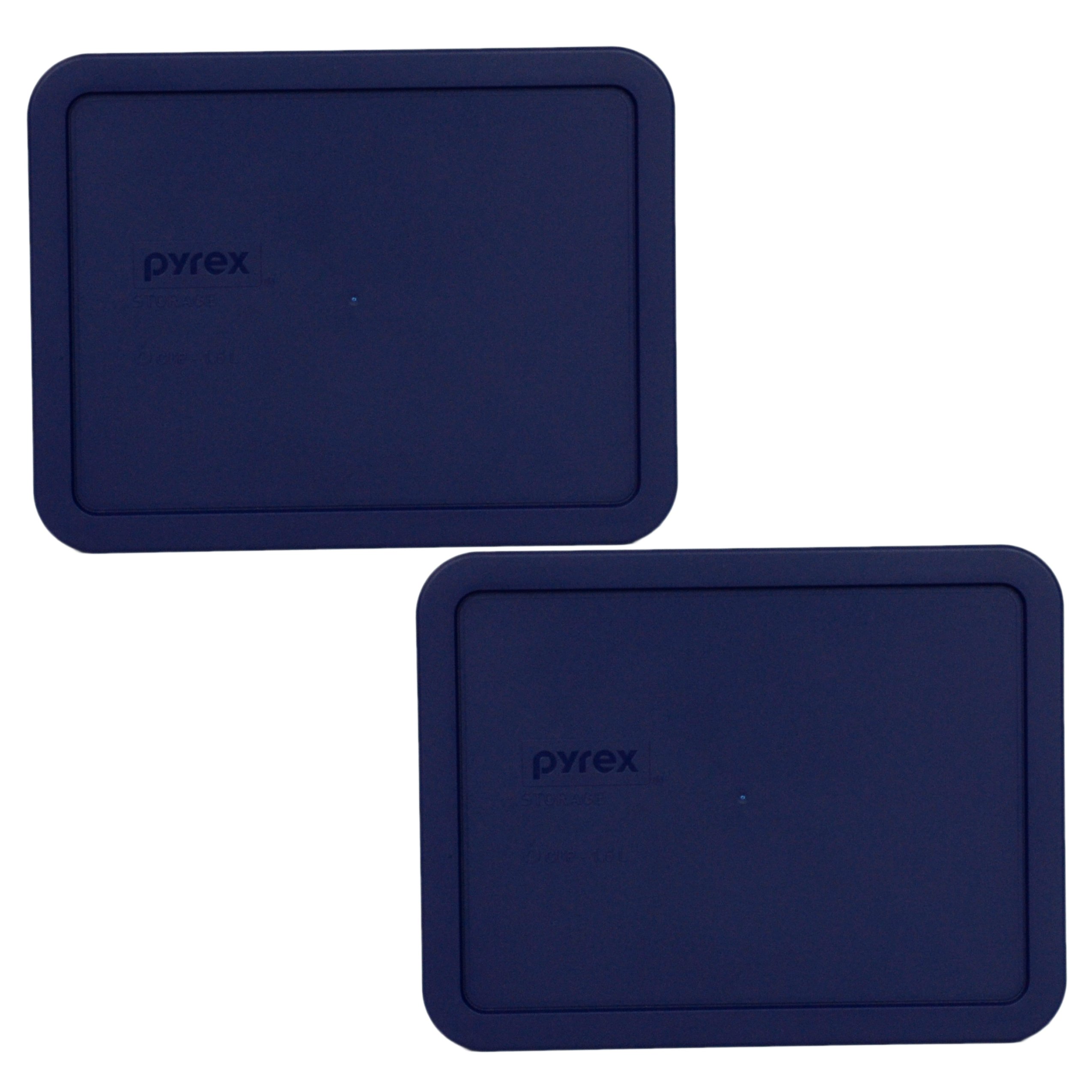 Pyrex Blue 6-cup RECTANGULAR Plastic Cover 7211-PC, 2 pack