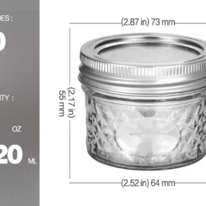 VERONES Mason Jars 4 OZ, Canning Jars With Regular Lids, Ideal for Jam, Honey, Wedding Favors, Shower Favors, DIY Spice Jars, 40 PACK