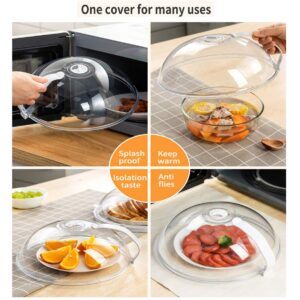 2 Pack Microwave Splatter Cover, Transparent Cover, Microwave Plate Cover Lid with Handle and Adjustable Steam Vents Holes Keeps Microwave Oven Clean