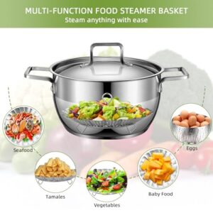 Steamer Basket, Premium Stainless Steel Vegetable Steamer Basket for Veggies & Seafood Cooking, Expandable Food Steaming Basket Fits for Various Size Pots & Pans (6.4" to 10") LAIHIFA