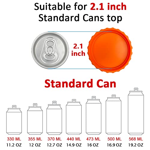 Silicone Soda Can Lids, 6 Pack BPA-Free Reusable Silicone Can Covers, Can Stopper or Protector For Soda, Beer, Drink, Juice, Coke, Beverage, Fits Standard Cans (Assorted)