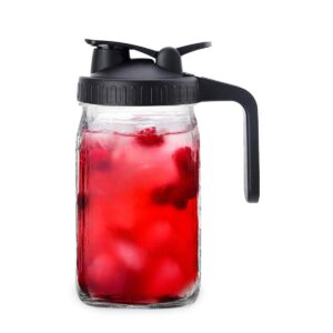 dean products wide mouth mason jars 32 oz - mason jar pour spout lid - wide mouth mason jar lids - breast milk pitcher - mason jar pitcher - 32 oz mason jar with flip cap lid - quart mason jar, 67kl