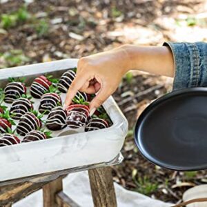 Fancy Panz Premium Dress Up & Protect Your Foil Pan, Made in USA. Hot/Cold Gel Pack, One Half Sized Foil Pan & Serving Spoon Included. Stackable for easy travel. (Marble)