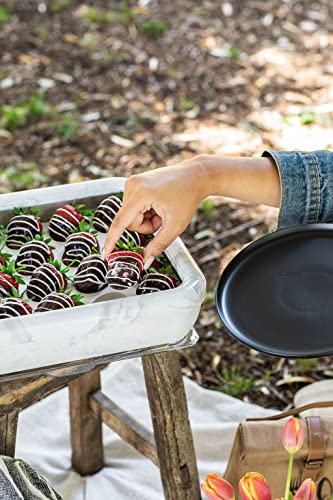 Fancy Panz Premium Dress Up & Protect Your Foil Pan, Made in USA. Hot/Cold Gel Pack, One Half Sized Foil Pan & Serving Spoon Included. Stackable for easy travel. (Marble)