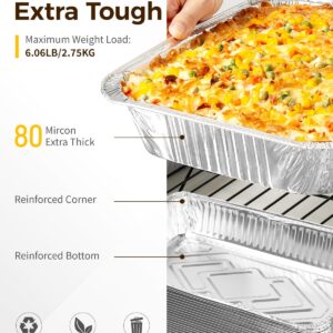 katbite Heavy Duty 9x13 Aluminum Pans (30-Pack) - Premium Disposable Deep Steam Table Foil Baking Pans for Cooking, Heating, Storing & Prepping Food