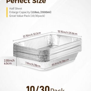 katbite Heavy Duty 9x13 Aluminum Pans (30-Pack) - Premium Disposable Deep Steam Table Foil Baking Pans for Cooking, Heating, Storing & Prepping Food