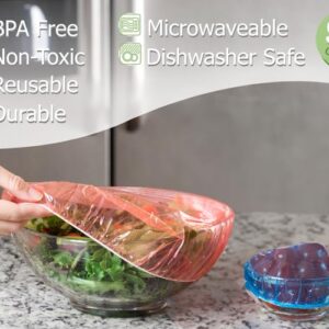 Vida Line™ Reusable Bowl Covers in 3 Sizes (96 Covers) - Thick, Durable PE Plastic Plate and Food Covers with 360 Elastic – Transform Dishes, Aluminum Cans or Cooking Pans into Food Storage Containers