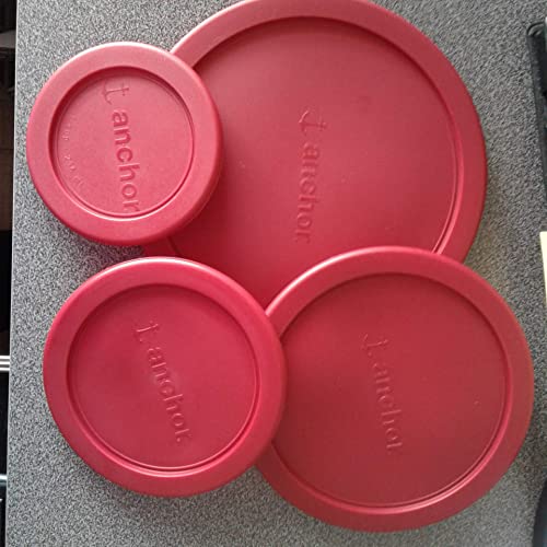 Anchor Hocking Replacement Lids 1x7cup,1x4cup,1x2cup,1x1cup, red Round lid