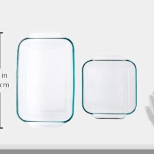 Pyrex 2Piece Basics Value Pack1-Basics 8"/2 dish1-Basics 3 Quart Oblong Bake Dish, 2.2, Clear