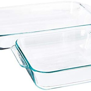 Pyrex 2Piece Basics Value Pack1-Basics 8"/2 dish1-Basics 3 Quart Oblong Bake Dish, 2.2, Clear