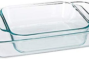 Pyrex 2Piece Basics Value Pack1-Basics 8"/2 dish1-Basics 3 Quart Oblong Bake Dish, 2.2, Clear