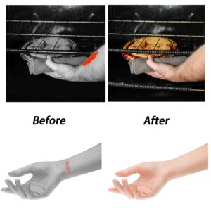 LokiLux Silicone Oven Rack Guards 4 Pack, Heat Resistant Oven Rack Shields,Oven Rack Edge Protector Guard Cover,14 Inch Long,Prevent Hand/Arm Against Burns(Gray)