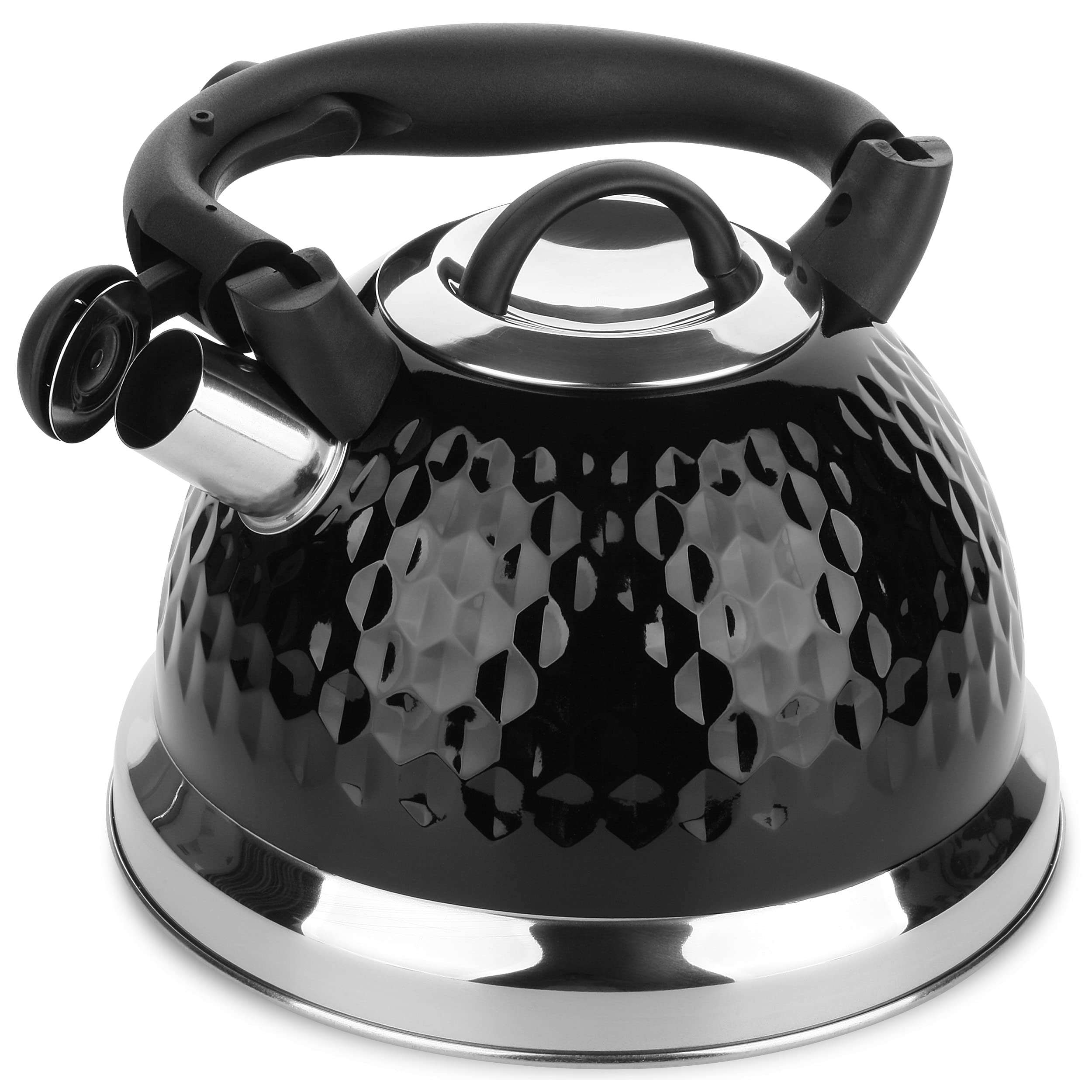 BTaT- Tea Kettle, 2.8 Quart / 3 Liter, Stainless Steel Kettle, Black, Tea Kettle Stovetop, Tea Kettle for Stove Top, Kettle Stovetop, Stove Kettle, Stove Top Kettle