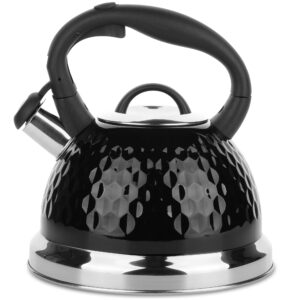 BTaT- Tea Kettle, 2.8 Quart / 3 Liter, Stainless Steel Kettle, Black, Tea Kettle Stovetop, Tea Kettle for Stove Top, Kettle Stovetop, Stove Kettle, Stove Top Kettle