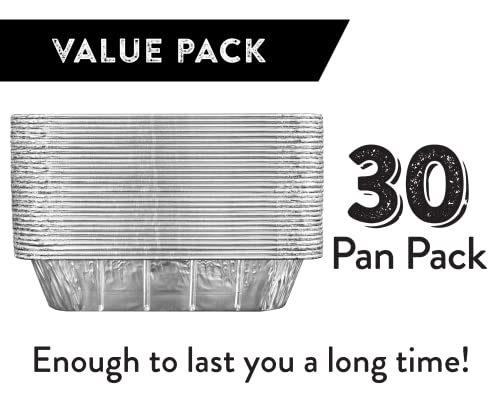 Aluminum Pans 9x13 (30-Pack) - EXTRA HEAVY DUTY - Durable Deep Half-Size Disposable Foil Tins for Grilling, Baking, Cooking, Roasting, Freezing, Serving Food & Lining Steam-Table Trays/Chafers