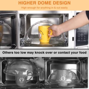 Flippable Microwave Cover for Food, Dish, Higher Microwave Plate Cover for Heating, Stay-Inside Splatter Guard for Microwave Oven, Innovative Lid