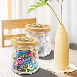 12 Pack Reusable Bamboo Wooden Lids with Silicone Sealing Rings Perfect Airtight for Oui Yogurt Jars Lavender Pattern