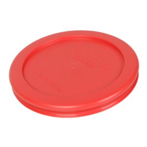 Pyrex 7202-PC Red Round 1 Cup Plastic Storage Lid - 6 Pack