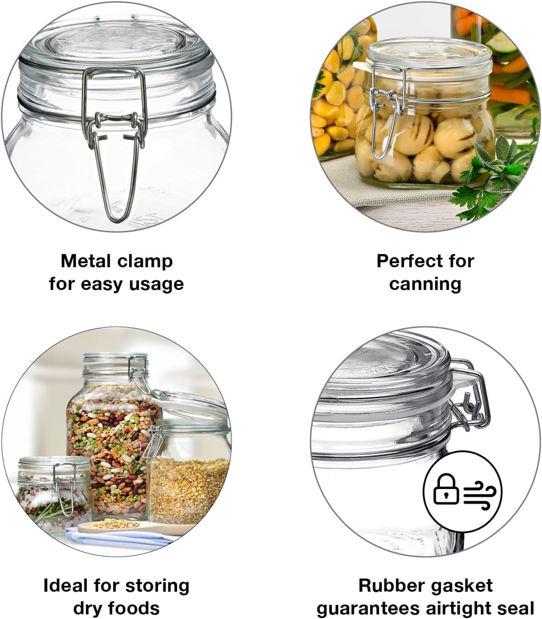 Bormioli Rocco SYNCHKG009319 B0727PL21D Fido Glass Canning Jar Italian.75, Clear