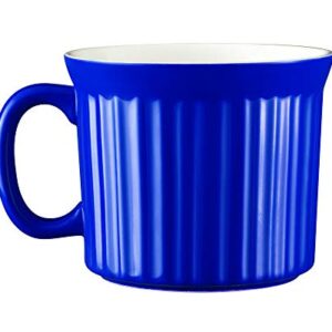 CorningWare Meal Mug with Vented Lid for Steam, 20-Oz Stoneware Soup Mug, BPA-Free Lid, Microwave, Freezer, and Dishwasher Safe, Blueberry