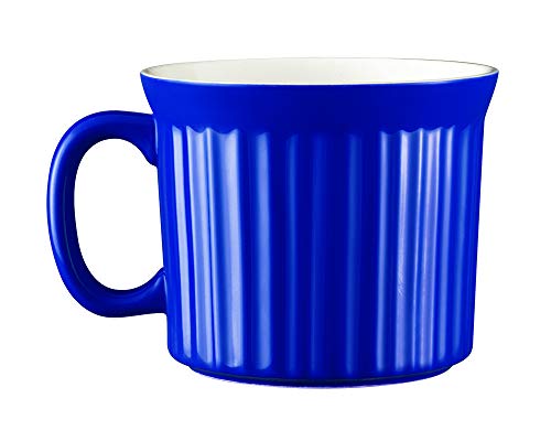 CorningWare Meal Mug with Vented Lid for Steam, 20-Oz Stoneware Soup Mug, BPA-Free Lid, Microwave, Freezer, and Dishwasher Safe, Blueberry