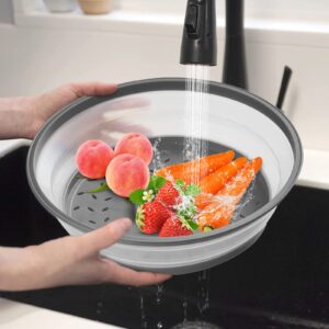 2 Pack Collapsible Microwave Cover Splatter Proof Food Plate, 10.5 inch Round With Grip Handle, Kitchen Gadgets Dishwasher Safe and BPA Free