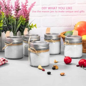 12Pack Mason Jars 8oz with Airtight Lids and Bands - Regular Mouth Glass Canning Jars, Small Half Pint Mason Jars for Preserving, Pickling, Honey, Jam, Jelly, Kitchen Spice jars, DIY Gift