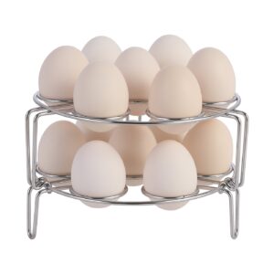 aozita stackable egg steamer rack trivet for instant pot accessories - fits 5,6,8 qt pressure cooker - 2 pack stainless steel multipurpose rack