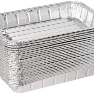 DCS Deals Pack of 25 Disposable Aluminum Foil Toaster Oven Pans - Mini Broiler Pans | BPA Free | Perfect for Small Cakes or Personal Quiche | Standard Size - 8 1/2" x 6"