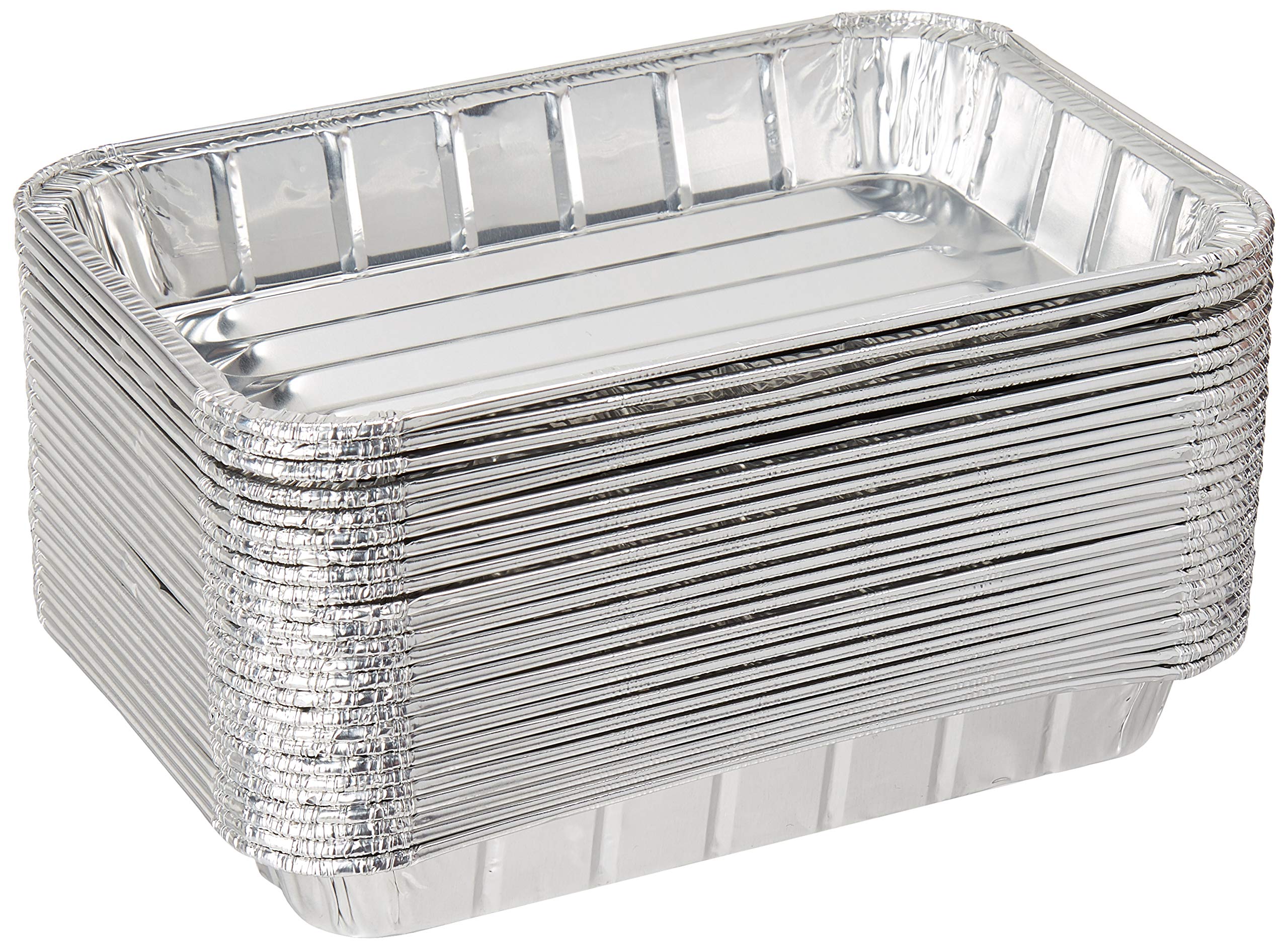 DCS Deals Pack of 25 Disposable Aluminum Foil Toaster Oven Pans - Mini Broiler Pans | BPA Free | Perfect for Small Cakes or Personal Quiche | Standard Size - 8 1/2" x 6"