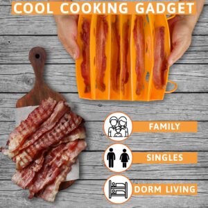 Bad Boy Microwave Bacon Cooker - Crispy Bacon Cooker For Microwave Oven - Microwave Cookware for Crispy, Healthy, and Low Bacon Grease Cooked Bacon - Pack of 1 Bacon Maker