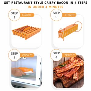 Bad Boy Microwave Bacon Cooker - Crispy Bacon Cooker For Microwave Oven - Microwave Cookware for Crispy, Healthy, and Low Bacon Grease Cooked Bacon - Pack of 1 Bacon Maker