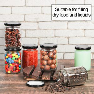 Ritayedet Glass Candle Jars with Lid, 12 oz Wide Mouth Small Glass Jar, Canning Jars with Extra Black Stickers, Set of 20, Dishwasher Safe