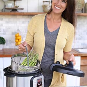 The Original Hatrigo Steamer Basket for Pressure Cooker Accessories 6qt [3qt 8qt avail] Compatible with Instant Pot Accessories 6 qt, Ninja Foodi, Other Pressure Cookers, Silicone Handle, IP 6 Quart