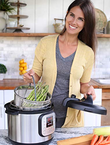 The Original Hatrigo Steamer Basket for Pressure Cooker Accessories 6qt [3qt 8qt avail] Compatible with Instant Pot Accessories 6 qt, Ninja Foodi, Other Pressure Cookers, Silicone Handle, IP 6 Quart