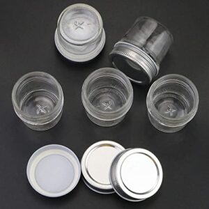 CZWESTC 16PACK 2Ounces Glass Jars with Lids,Mini Mason Jar Shot Glasses with Metal Lid,Round Set Glass Jars Canning Storage Jars Containers for Storing Lotions, Powders, and Ointments …