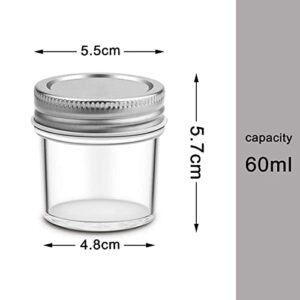 CZWESTC 16PACK 2Ounces Glass Jars with Lids,Mini Mason Jar Shot Glasses with Metal Lid,Round Set Glass Jars Canning Storage Jars Containers for Storing Lotions, Powders, and Ointments …