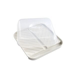 nordic ware - 60173 nordic ware slanted bacon and meattray, with lid, white