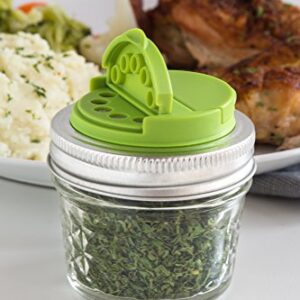 Jarware Spice Lid for Regular Mouth Mason Jars, Green