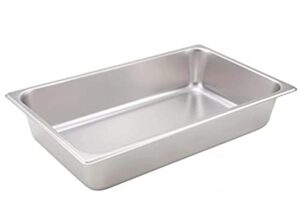 standard stainless steel full-size steam table pan - 4" deep (24 gauge), set of 6