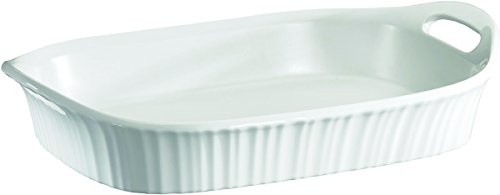 Corningware 1105936 French White 3qt/2.85L Oblong Ceramic Casserole Bakeware Dish