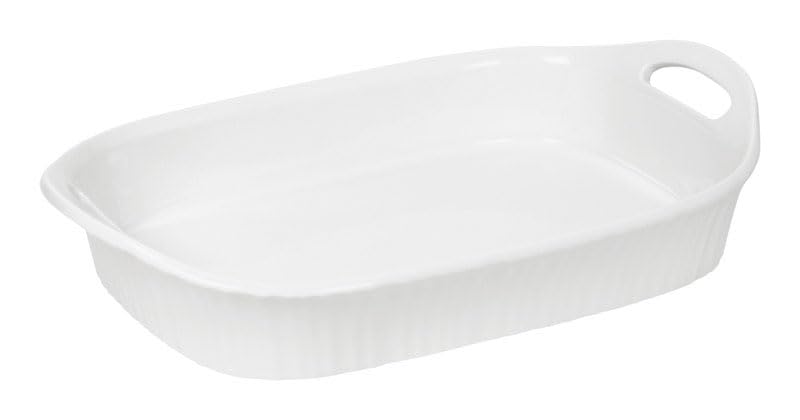 Corningware 1105936 French White 3qt/2.85L Oblong Ceramic Casserole Bakeware Dish