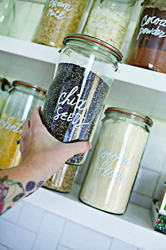 VERSAINSECT – 1.5L Glass Jars with Large Storage Capacity – Preserving Jars with Airtight Lids Suitable for Pickling – Heat Resistant Canning Jars - Microwave Safe - (1 Jar with Glass Lid) 54 fl. oz