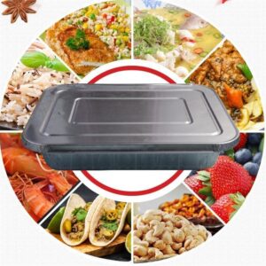 FVLFIL POGEAIR 9x13 Disposable Aluminum Pans with Lids 25-Set,Half-Size 2.4" Deep Foil Steam Baking Pans,Grill Drip Grease Trays,Steam Table Tin Containers for Food Prep & Storage,Catering,Chafing