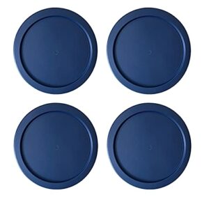 replacement lid for pyrex 5" storage plastic cover 2 cup bowl dish 7200-pc blue (4-pack)