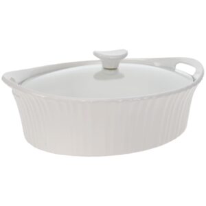 CorningWare French White 2.5-quart Oval Casserole with Glass Lid