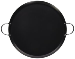 imusa usa car-52023 13.5" nonstick carbon steel small round comal with metal handles, black