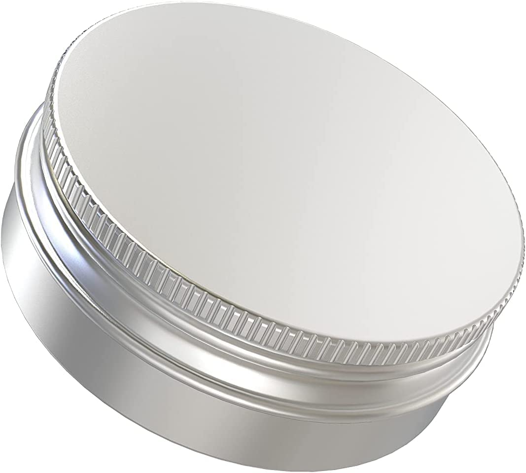 20 Pcs 2 Ounce Aluminum Tin Jar, 60 ML Refillable Tin Container, with Screw Lid, for Storing Spices, Candies, Candles, Silver