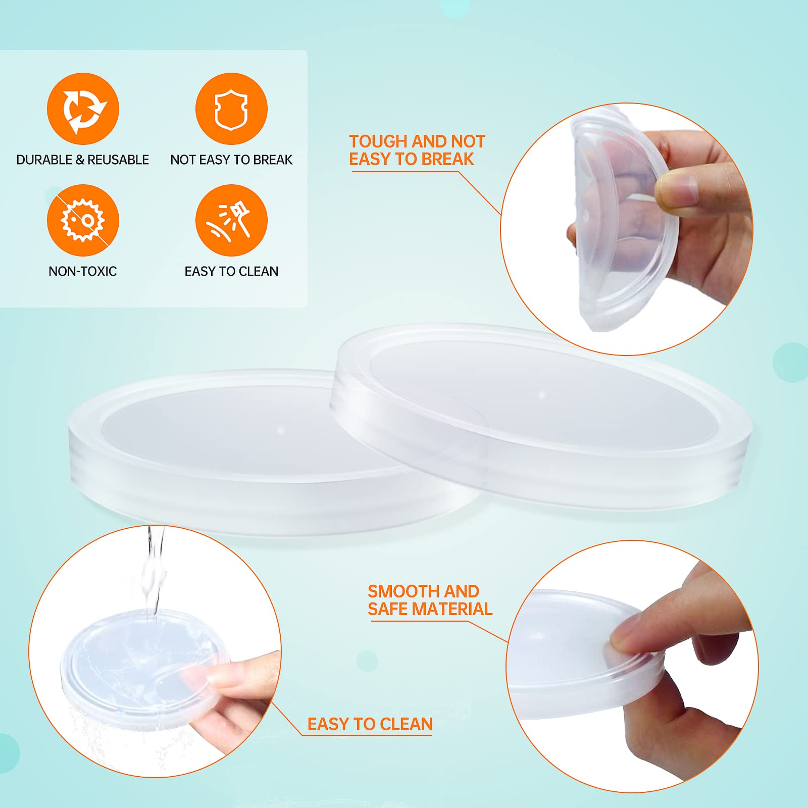 FAMOPLAY Lids for Oui Yogurt Jars- 32 Pack for Oui Lids for Yogurt Jars Sealed against Leaks Clear Plastic Yogurt Container Lids Replacement Covers with Label & Measuring Spoons